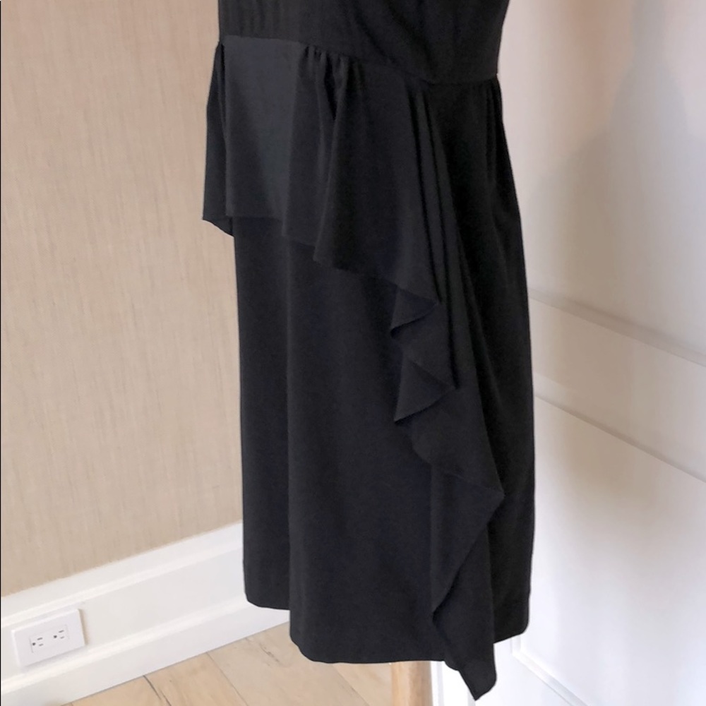 Miu Miu Silk And Knit Ruffle Dress In Black - Gem
